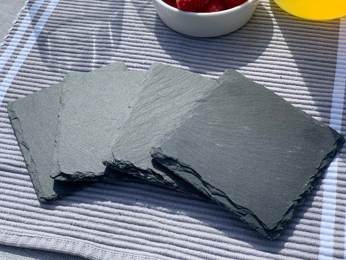 Natural Slate Coaster Set – Blank Slate for Your Creativity (set of 4 ...